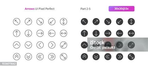 화살표 Ui 픽셀 완벽 한 잘 만들어진 벡터 얇은 선 및 고체 아이콘 30 3 그리드 웹 그래픽 및 애플 리 케이 션에 대 한