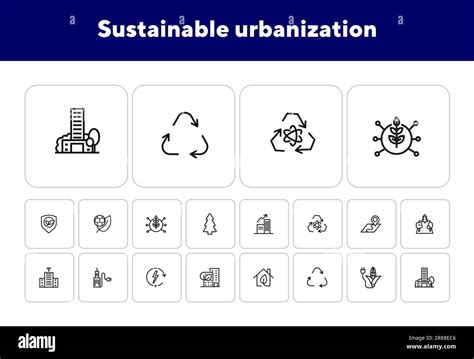 Sustainable Urbanization Icon Set Stock Vector Image And Art Alamy