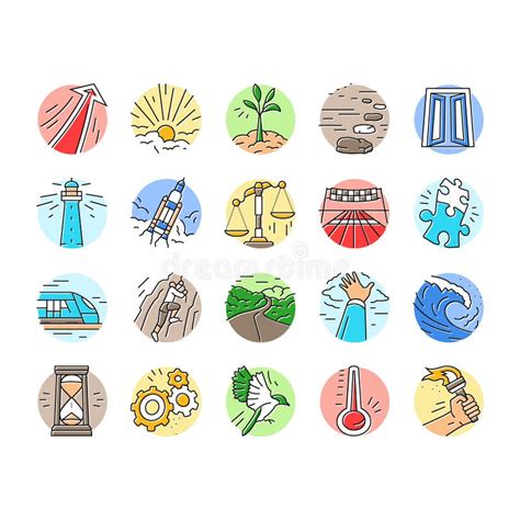 业务图标集向量 库存例证 插画 包括有 例证 嵌齿轮 项目 图形 领导 预付款 线路 货币 347048571