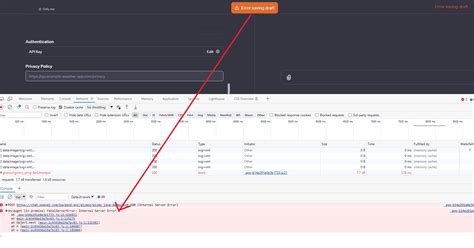 error saving draft when creating an authenticated action in a gpt