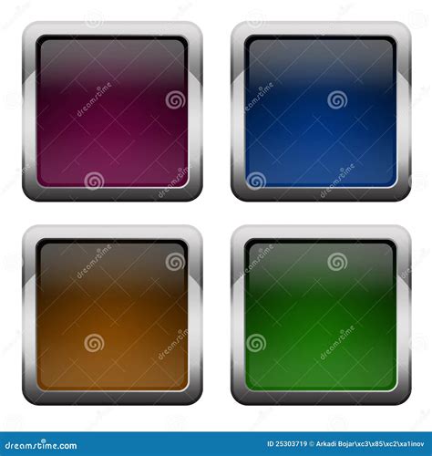 Glossy Square Buttons Stock Illustration Illustration Of Blue 25303719