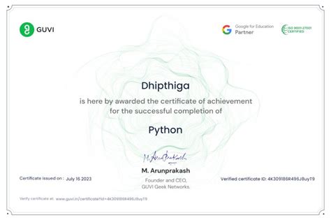 Dhipthiga R On Linkedin Aiforindia2 Guvi Pythonprogramming Python