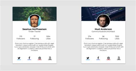 31 Css Profile Cards Examples