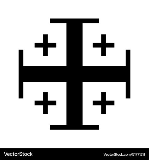 Jerusalem Cross Icon Variation Christian Vector Image