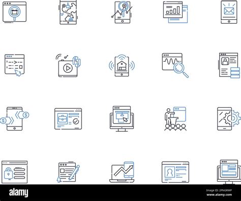 Digital Line Icons Collection Technology Innovation Internet Online