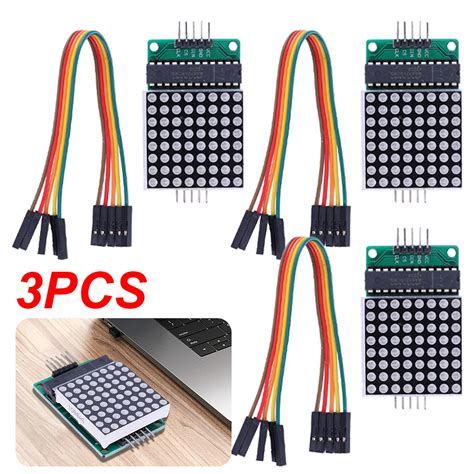 Likrtyny Max7219 Dot Led Matrix Module Mcu Control Module 8x8 Entrada Cátodo Común Walmart En