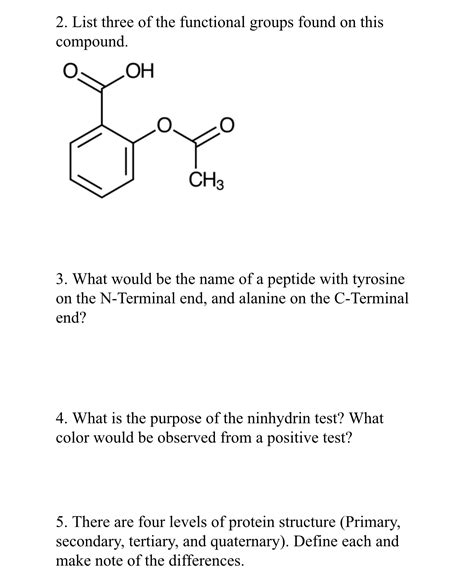 Solved 2 List Three Of The Functional Groups Found On This
