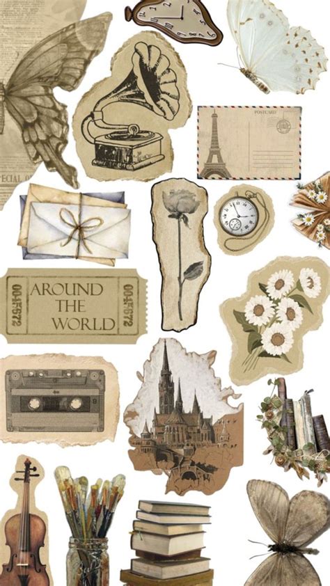 Vibes Beige Beigeaesthetic Vintage Aesthetic Stickers Printables Aesthetic Stickers