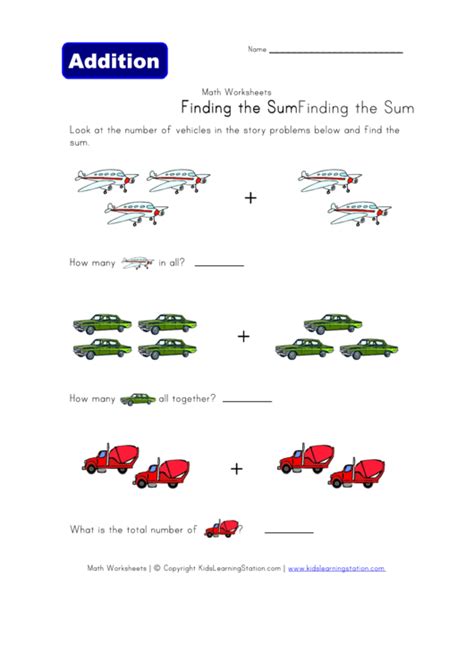 Finding The Sum Worksheet Printable Pdf Download