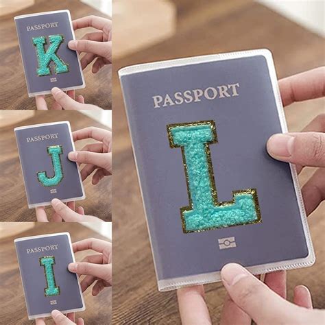 Passport Cover Passport Case Pvc Holder Waterproof Passport Protective Cover Green Letter Series