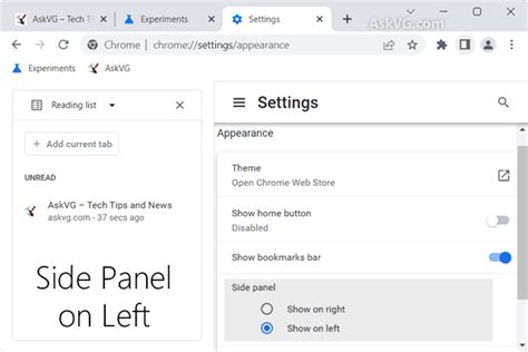 Tip Move Side Panel To Left In Google Chrome AskVG