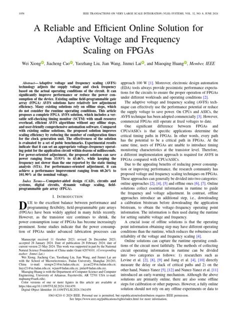 A Reliable And Efficient Online Solution For Adaptive Voltage And