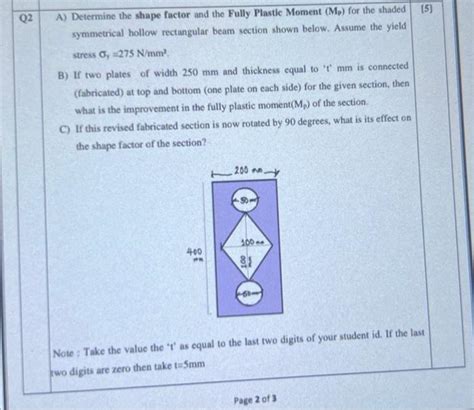 Solved 5 Q2 A Determine The Shape Factor And The Fully Chegg Com