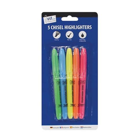 5 Bright Chisel Tip Highlighters Northwest Greetings Balloon World
