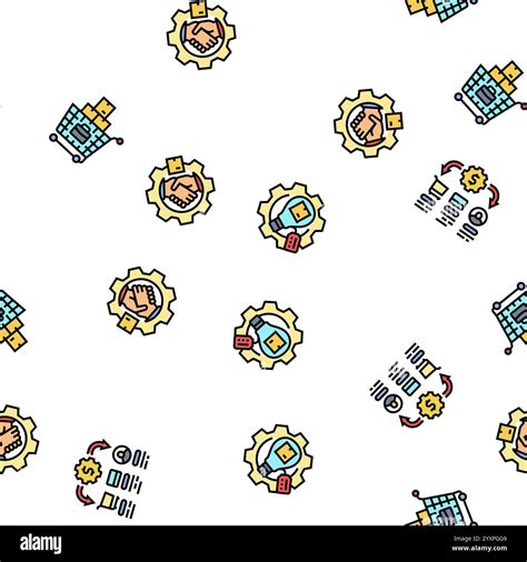 Business Process Efficiency Seamless Pattern Vector Stock Vector Image And Art Alamy