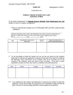 Fillable Online Australian Company Number FORM Deloitte Fax Email Print