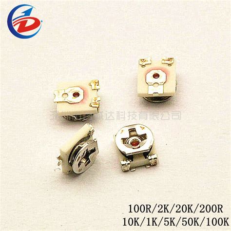 5pcs 3x3 SMD variable resistor potentiometer 100 โอหม 200 โอหม 1K 5K 10K 20K 50K 100K Shopee
