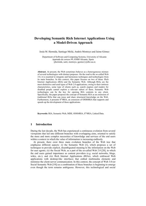 Pdf Developing Semantic Rich Internet Applications Using A Model Driven Approach