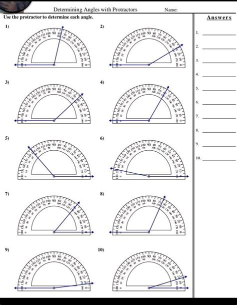 Determining Angles With Protractors Name Use StudyX