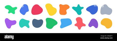 Organic Blob Shapes Abstract Irregular Forms Liquid Round Deformed Elements Isolated