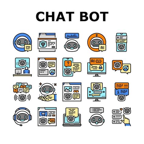 Premium Vector Chat Bot Robot Service Online Icons Set Vector