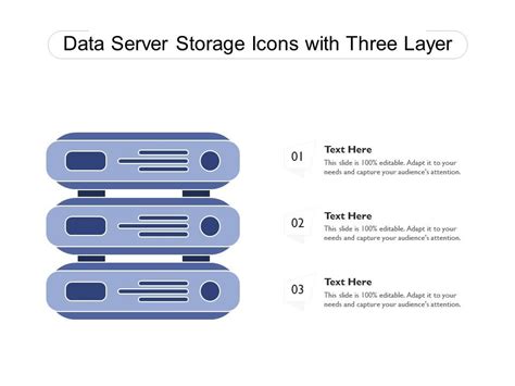 Data Server Storage Icons With Three Layer Powerpoint Slides Diagrams