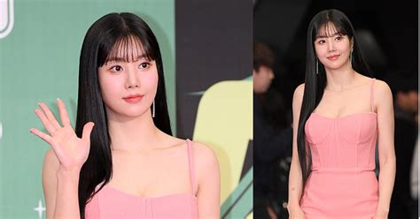 권은비 ‘핑크 공주‘ 미소가 사랑스러운 민소매 머메이드 드레스룩 스타와 패션