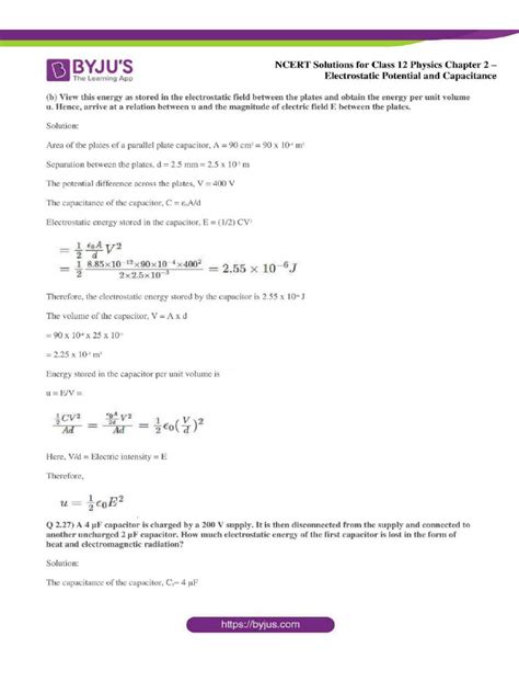 Ncert Solutions For Class 12 Physics Chapter 2 Electrostatic Potential And Capacitance 30 Pdf