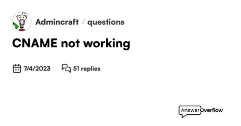 Cname Not Working Admincraft