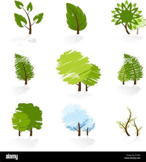 Tree Symbols Set Stock Vector Image And Art Alamy