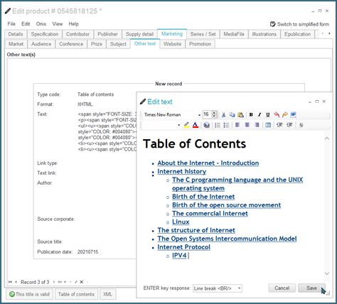 Add Xhtml Formatted Content