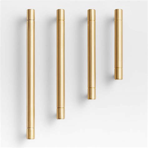 Modern 6 Flat End Brushed Brass Cabinet Drawer Bar Pull Reviews