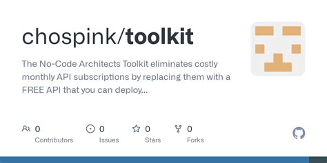 Github Chospinktoolkit The No Code Architects Toolkit Eliminates Costly Monthly Api