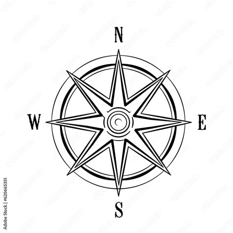 Wind Rose Directions Of The World Map Compass Icon Nautical Compass