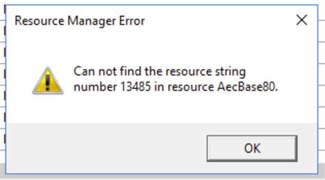 Cannot Find The Resource String Number Xxxxx In Resource Aeccvbasexxx