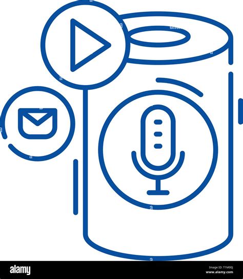 Voice Assistant Line Icon Concept Voice Assistant Flat Vector Symbol