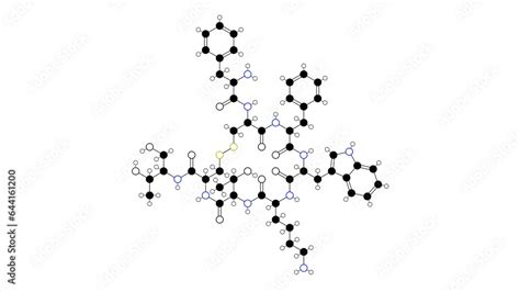 Octreotide Molecule Structural Chemical Formula Ball And Stick Model Isolated Image Cyclic