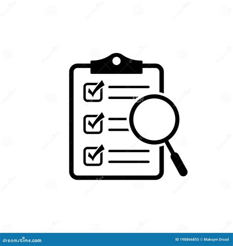Magnifier Assessment Checklist Icon Stock Vector Illustration Of Sign