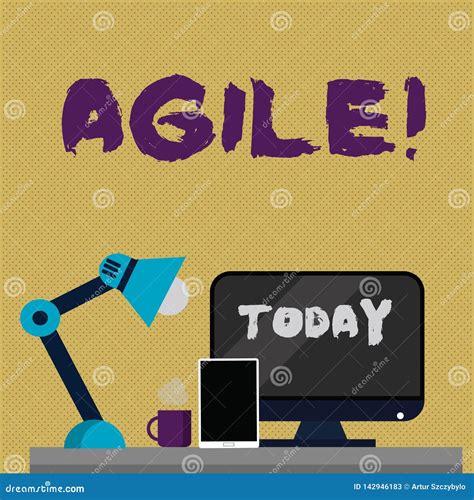 Writing Note Showing Agile Business Photo Showcasing Develop An Agility Towards Technological