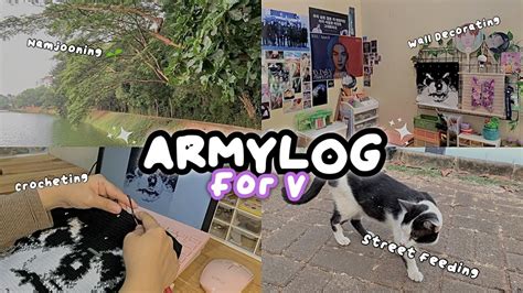My Army Log아미로그 크로셰 뜨개질 노상 먹이 주기 남주닝 그리고 벽장식 Bts Armylog Youtube