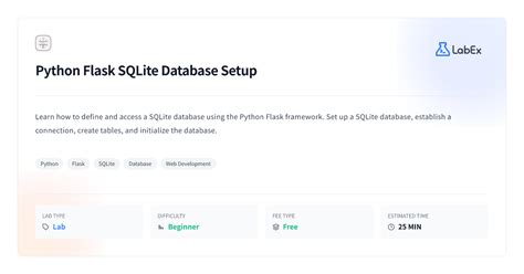 python flask sqlite 데이터베이스 웹 개발 labex