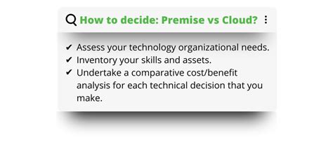 Premise Versus Cloud Making An Informed Decision