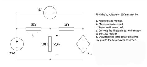 Solved Find the v0 voltage on 10Ω resistor by a Node Chegg com