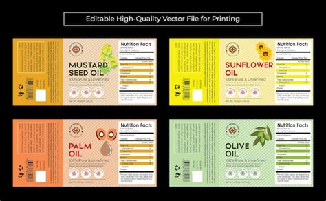Oil Packaging Label Design Vectors And Illustrations For Free Download