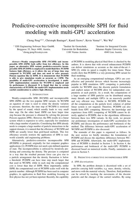pdf predictive corrective incompressible sph for fluid modeling with