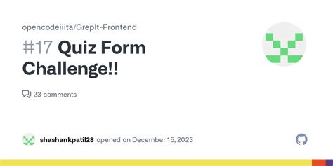 Quiz Form Challenge Issue 17 Opencodeiiita GrepIt Frontend GitHub