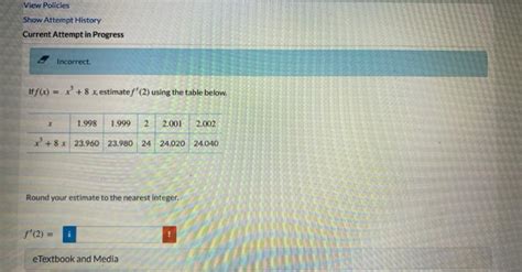 solved if f x x3 8x estimate f′ 2 using the table below