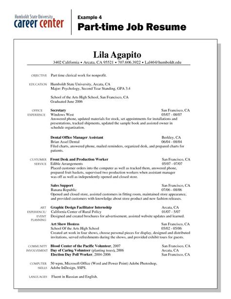 Part Time Job Resume Samples Part Time Job Resume Samples Will Give