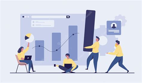 Premium Vector People Analyzing Growth Charts Business Illustration