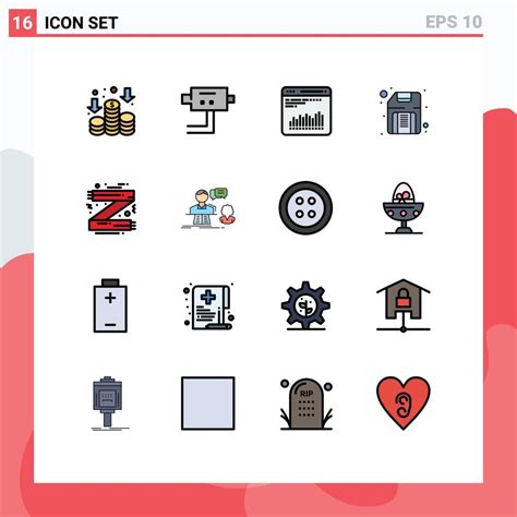 Set Of 16 Vector Flat Color Filled Lines On Grid For Fashion Christmas Chart Accessories Floppy